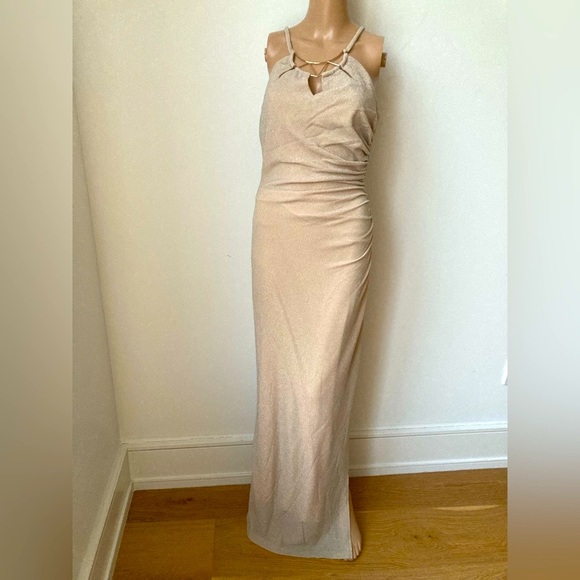 le chateau | Dresses | Elegant Gold Shimmer Gown | Poshmark